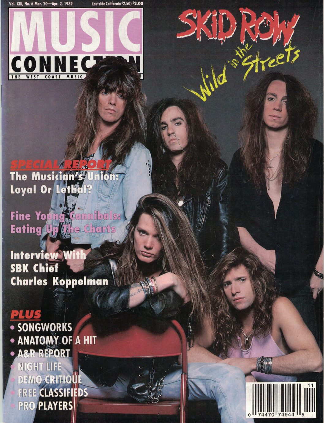 March 20, 1989 Cover Story: Skid Row | Music Connection Magazine