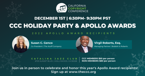 CCC Holiday Party & Apollo Awards, Dec. 1st - Music Connection Magazine